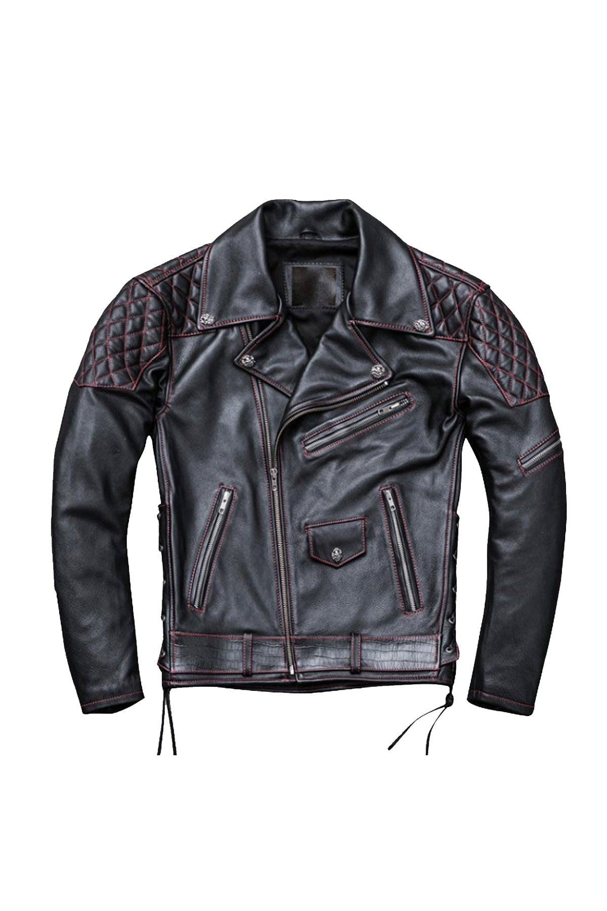 Men's Lionheart Black Leather Biker Jacket | New York Leather Company