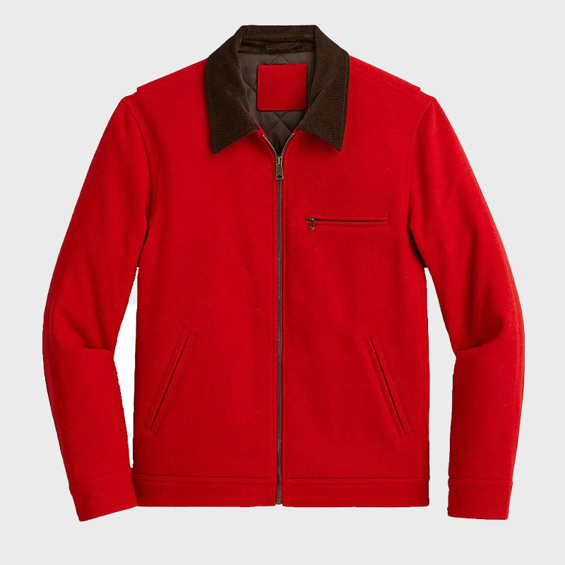 Men's Red Wool Jacket | New York Leather Company