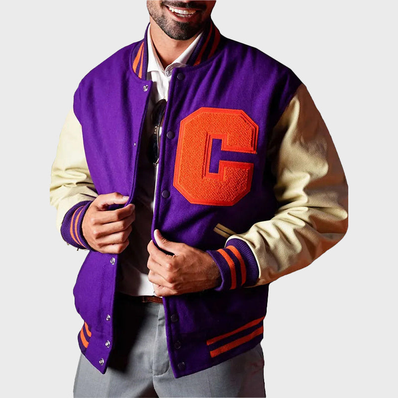Clemson Tigers Ceremony Letterman Jacket | New York Leather Company